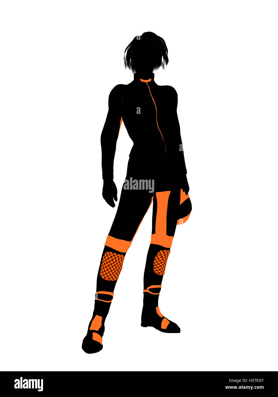 Female Motorcycle Rider Art Illustration Silhouette Stock Photo - Alamy