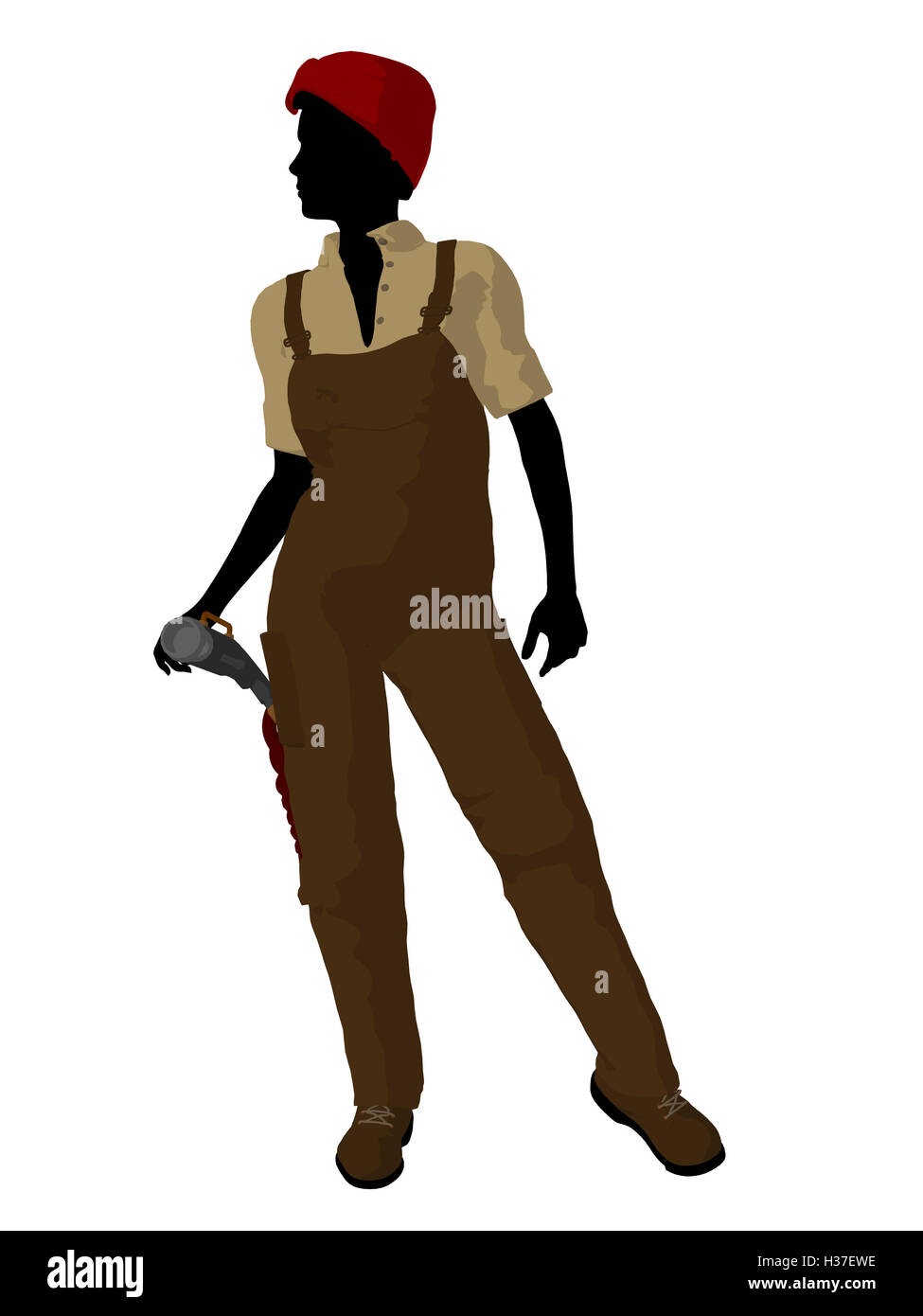 Female Mechanic Silhouette Stock Photo - Alamy