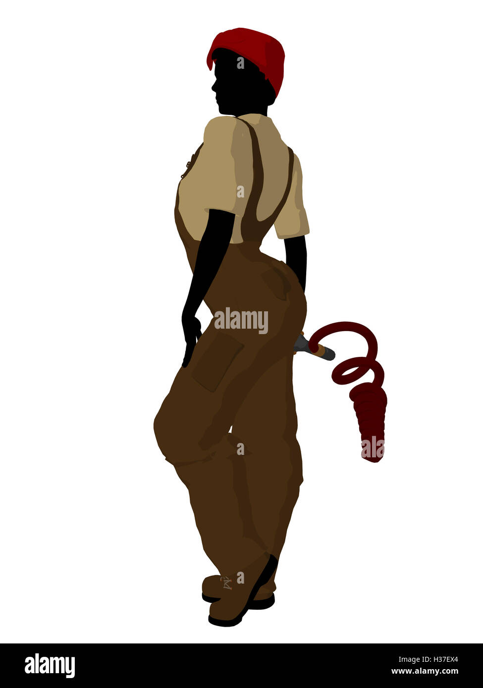 Female Mechanic Silhouette Stock Photo - Alamy