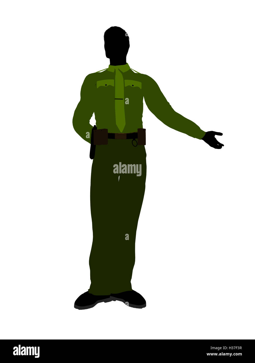 Male Sheriff Art Illustration Silhouette Stock Photo - Alamy