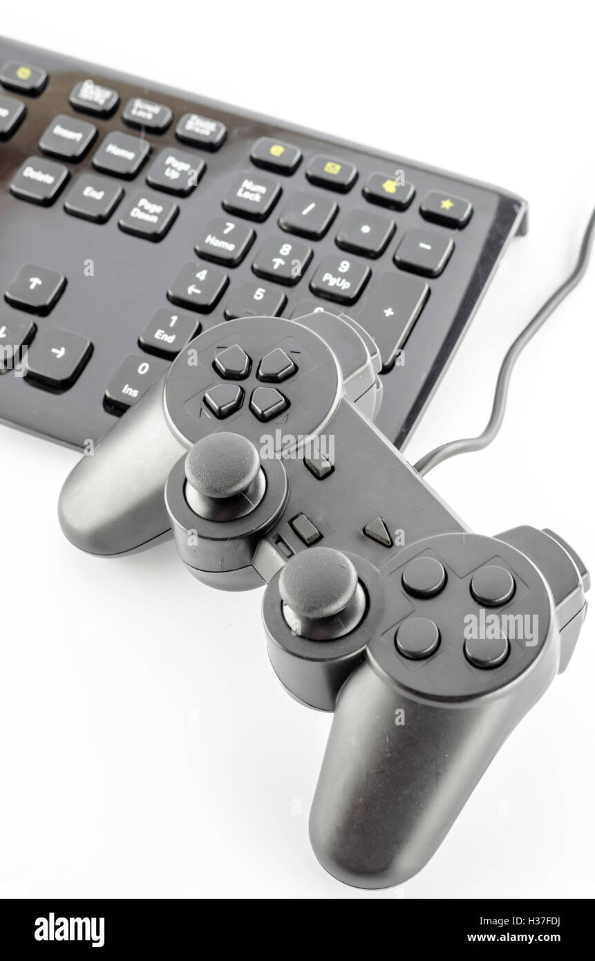 keyboard computer and game controller Stock Photo - Alamy