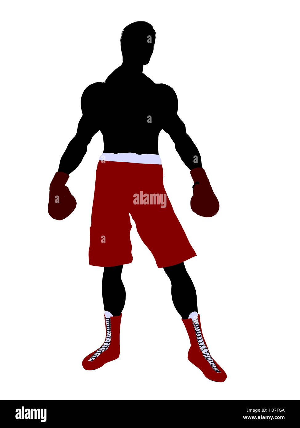 Male Boxer Illustration Silhouette Stock Photo - Alamy