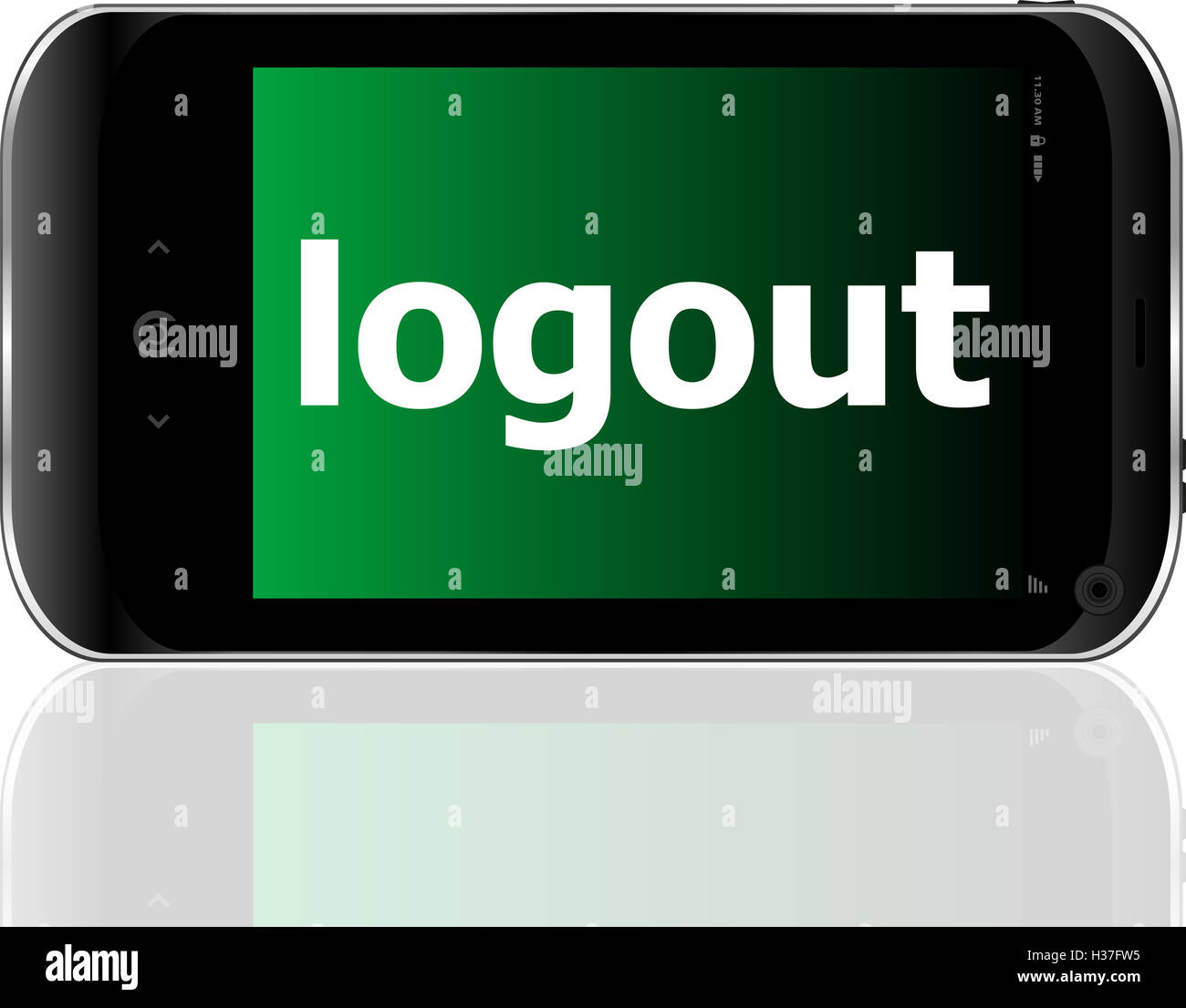 Web development concept: smartphone with word logout on display Stock ...