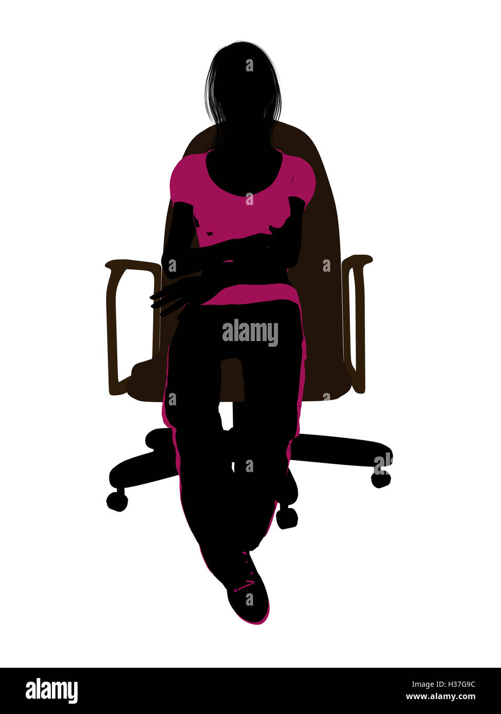 Female Workout Sitting On A Chair Silhouette Stock Photo - Alamy