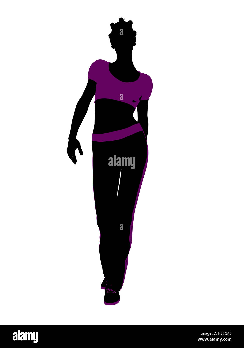African american female workout silhouette hi-res stock photography and ...