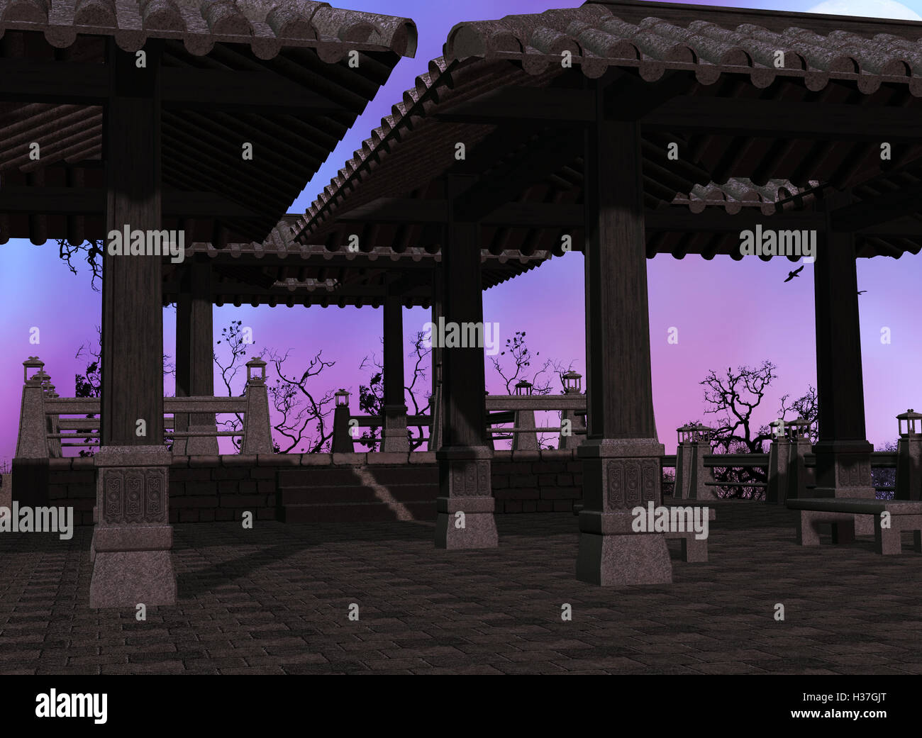 Asian Temple Background Stock Photo - Alamy