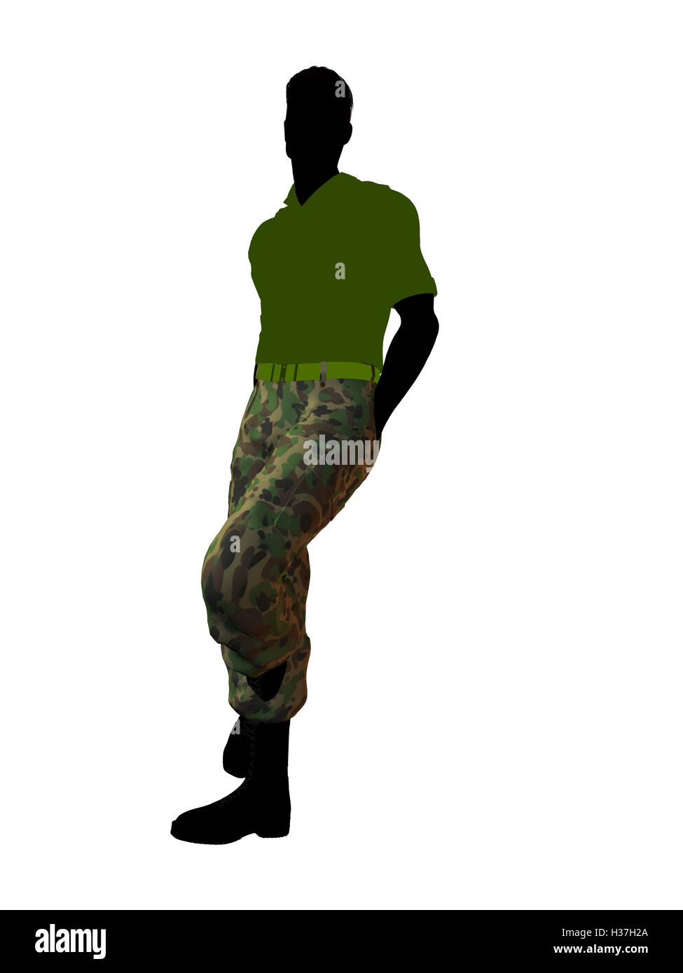 Male Soldier Illustration Silhouette Stock Photo - Alamy