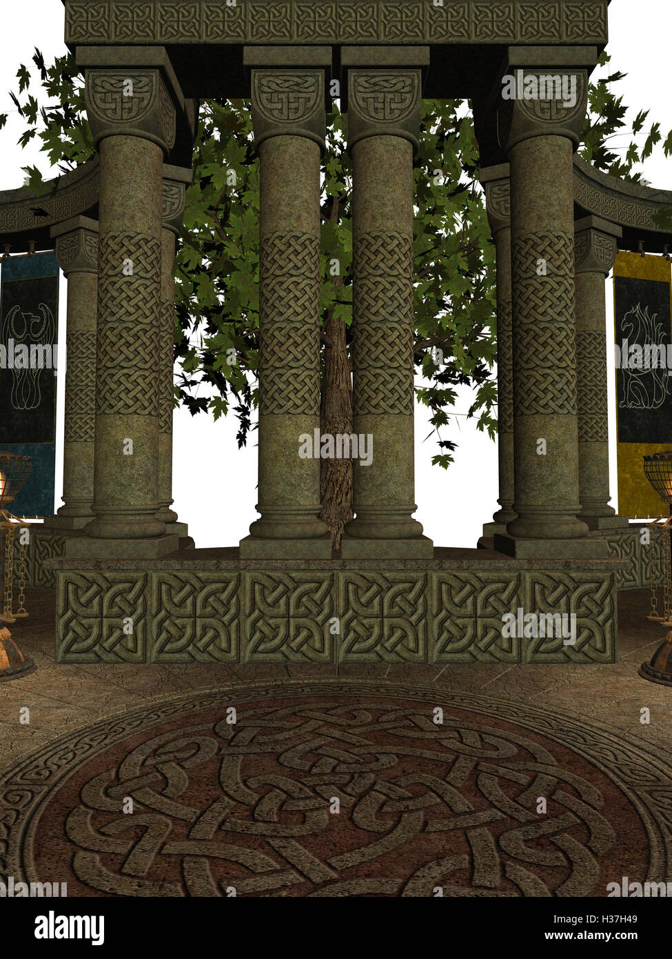 Columns with trees Stock Photo - Alamy