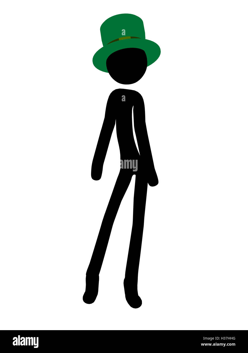 St. Patricks Day Stickman Illustration Silhouette Stock Photo - Alamy