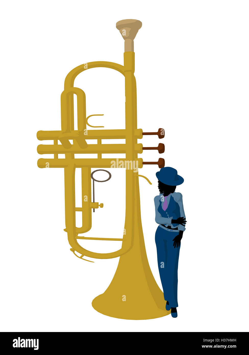 African American Jazz Musician Illustration Stock Photo - Alamy
