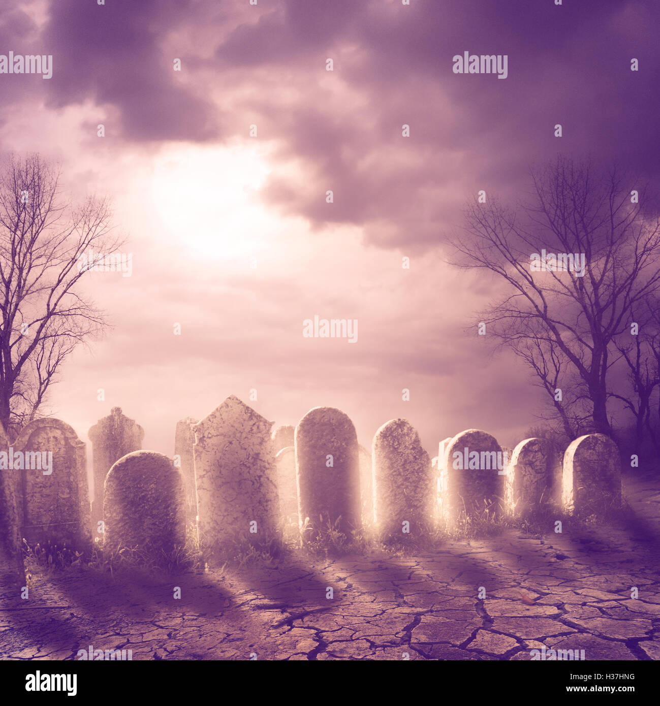 Cemetery graveyard night hi-res stock photography and images - Alamy