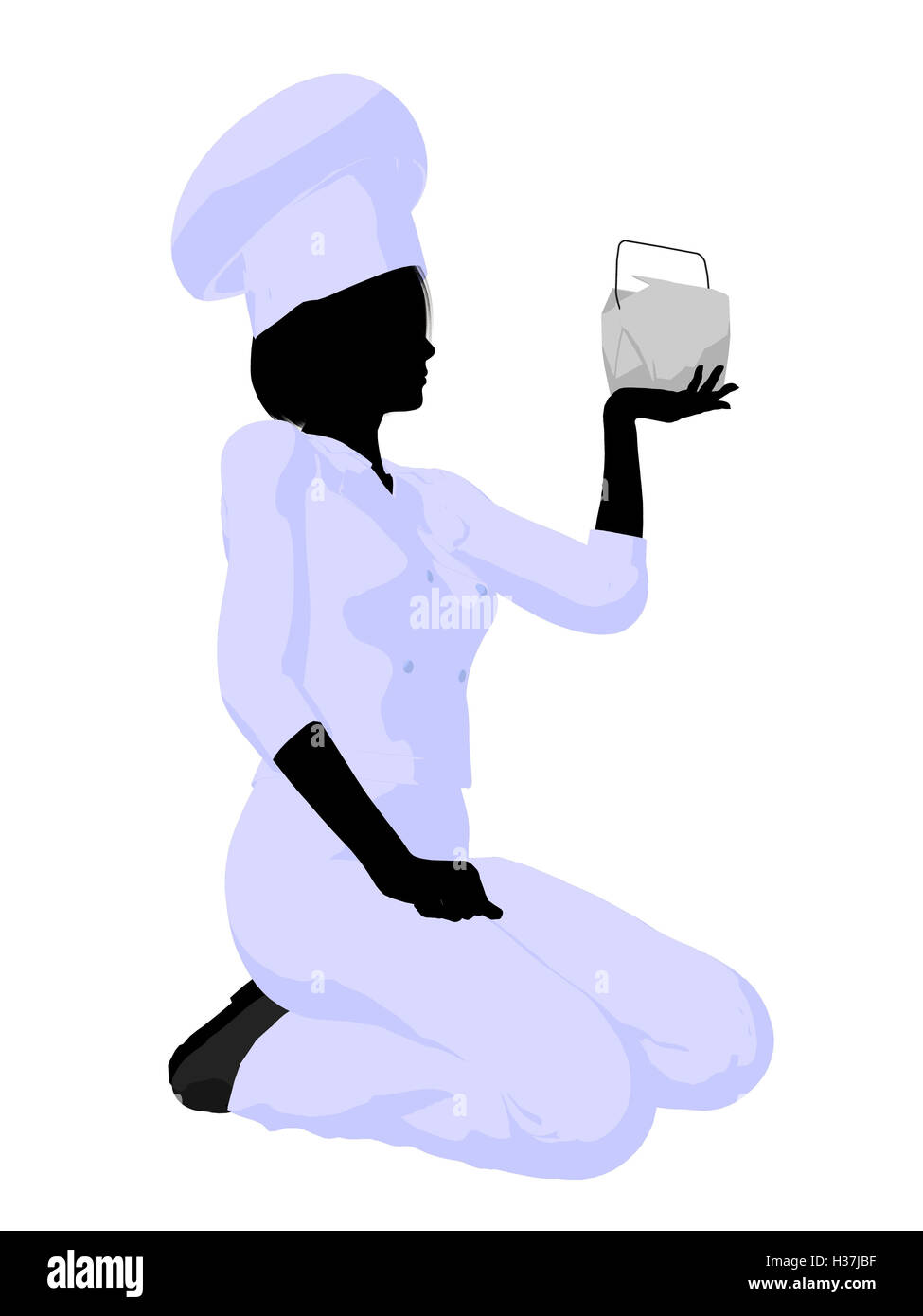 Female Chef Art Illustration Silhouette Stock Photo - Alamy