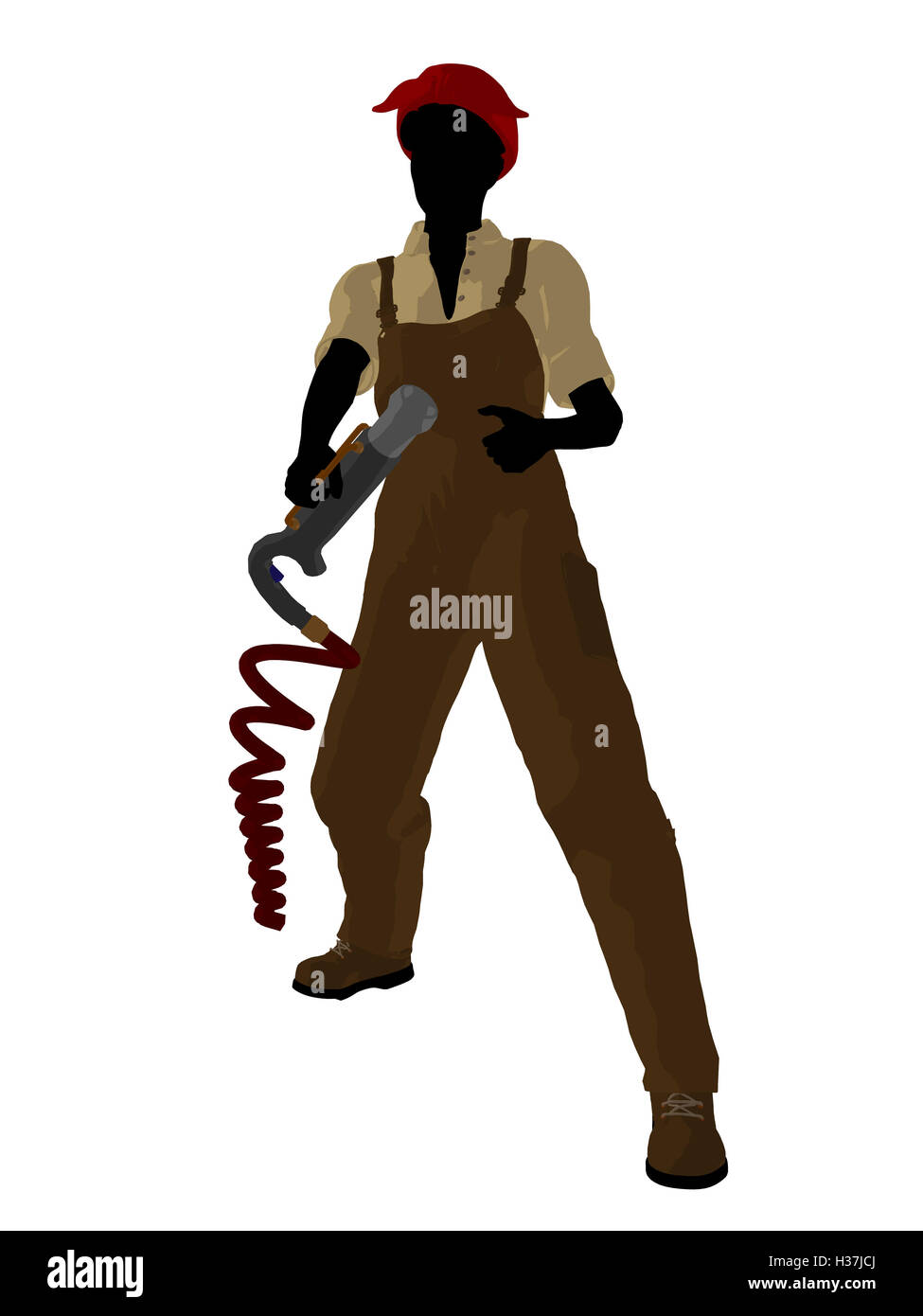 Female Mechanic Silhouette Stock Photo - Alamy