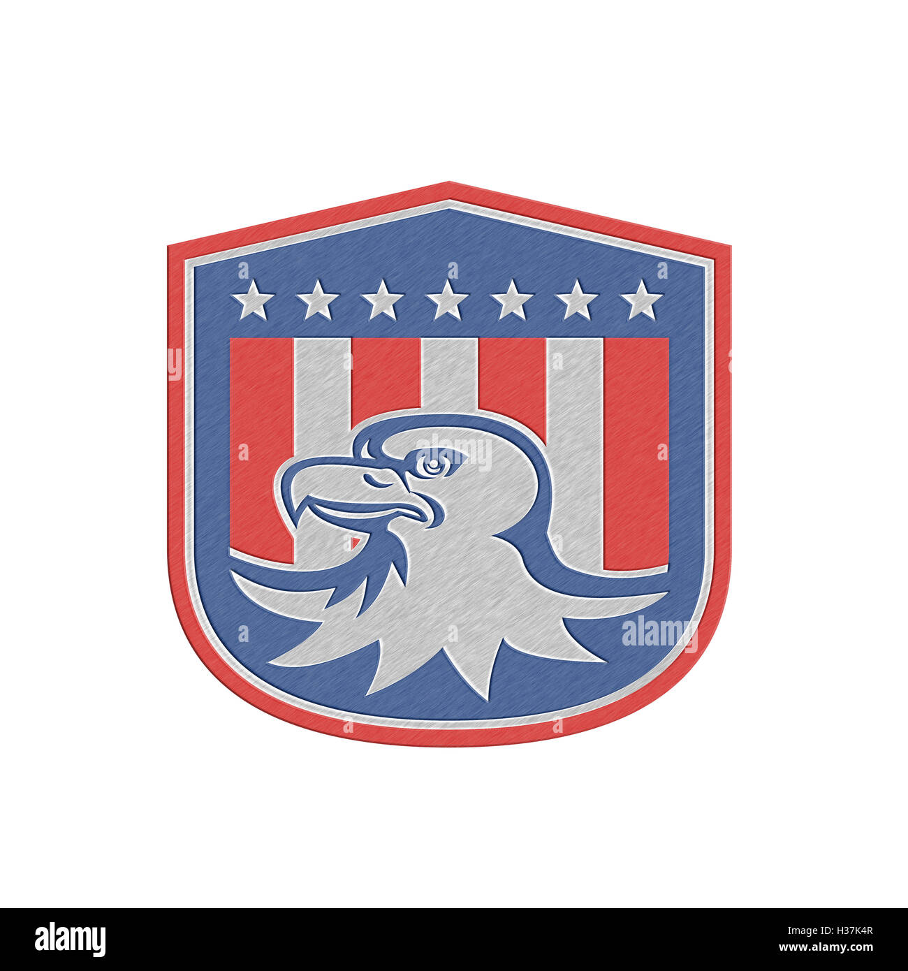 Metallic American Bald Eagle Head Flag Shield Retro Stock Photo - Alamy