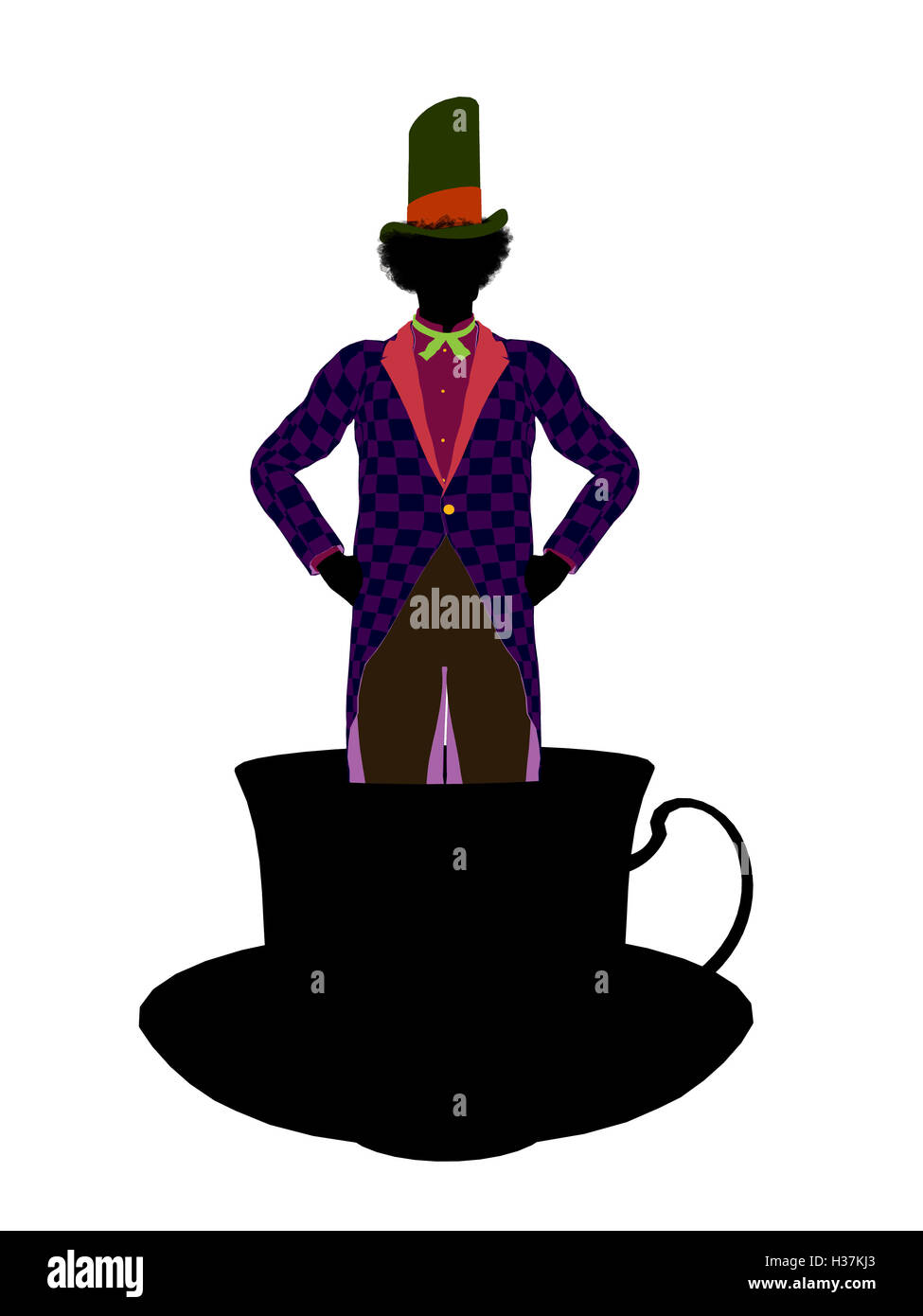 MadHatter Silhouette Illustration Stock Photo - Alamy