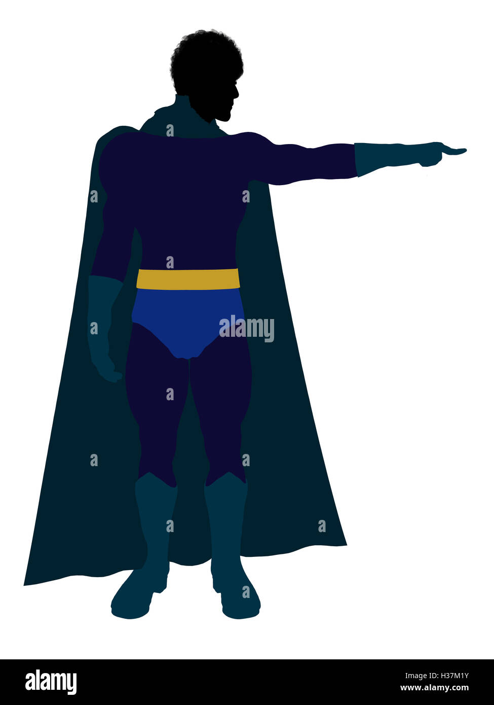 African American Super Hero Illustration Silhouette Stock Photo - Alamy