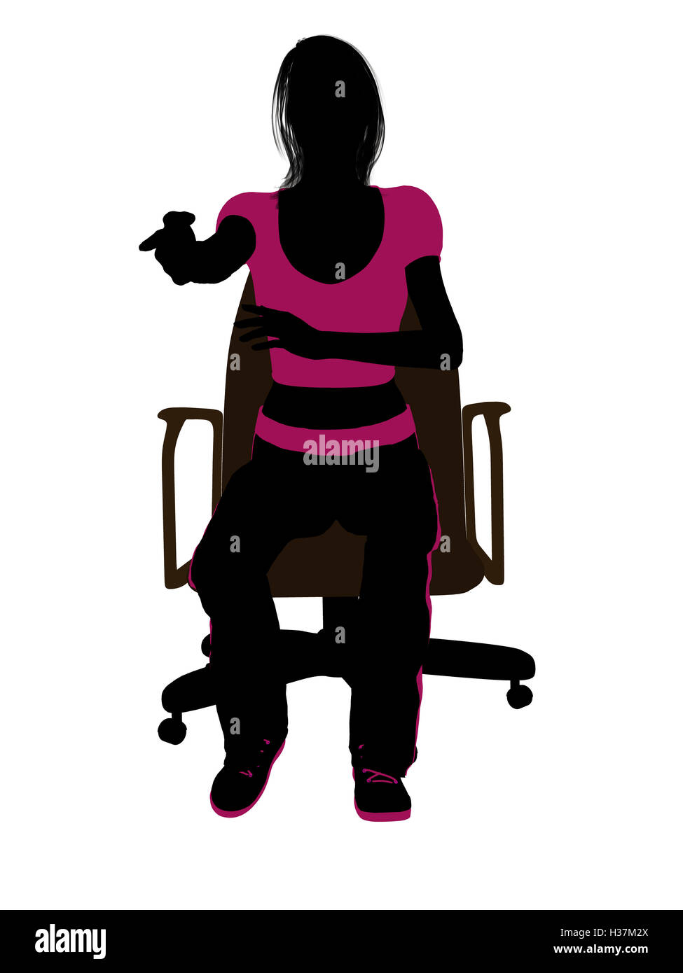Female Workout Sitting On A Chair Silhouette Stock Photo - Alamy