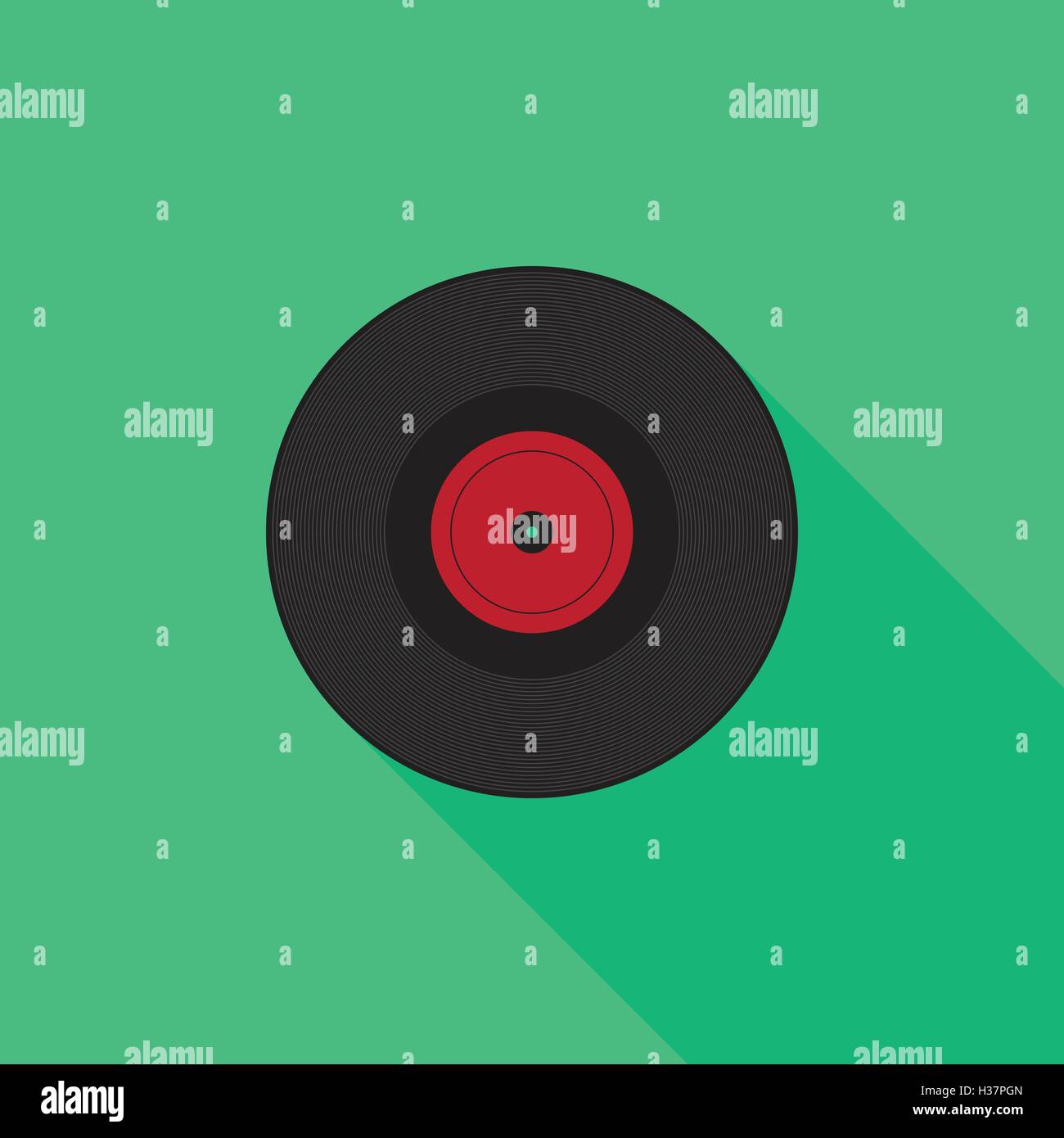 Vinyl record icon flat design, long shadow vector illustration Stock ...