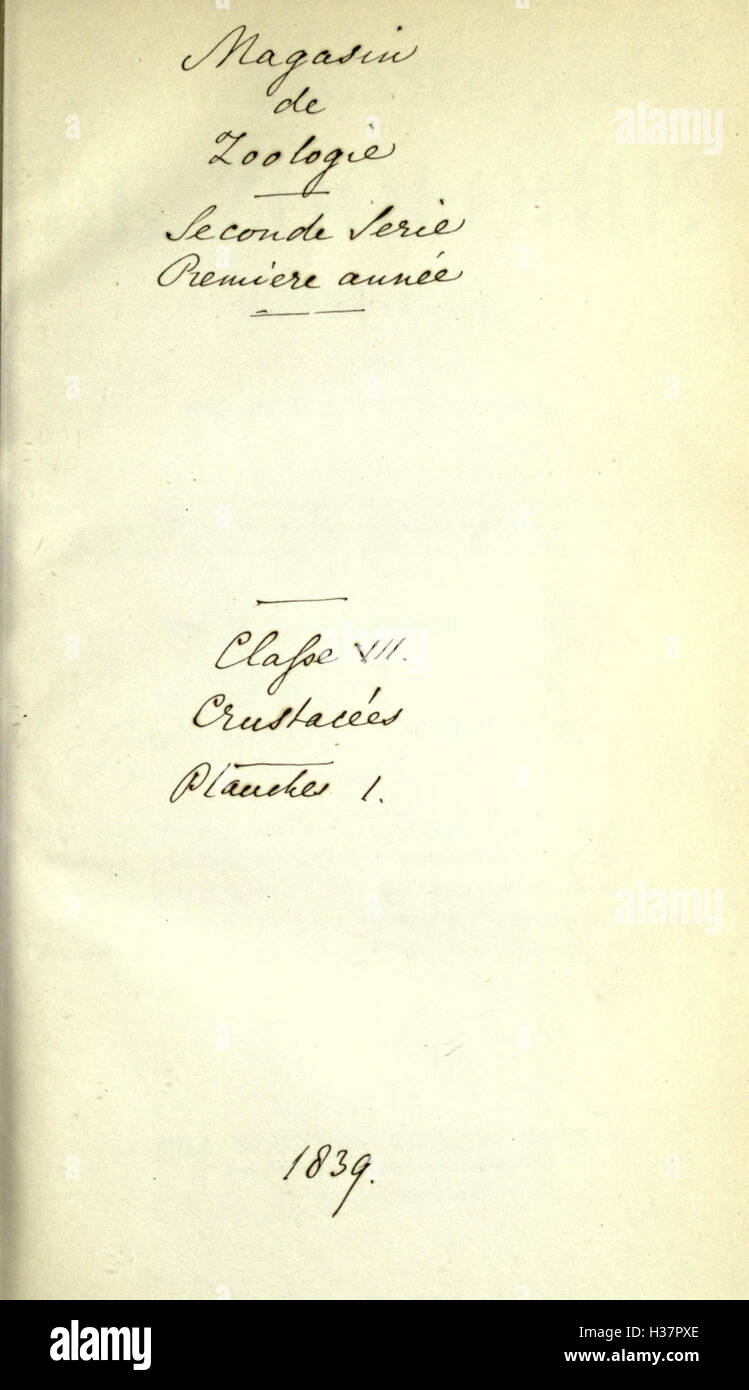 A zoological catalog or collection, focusing on the classification and ...
