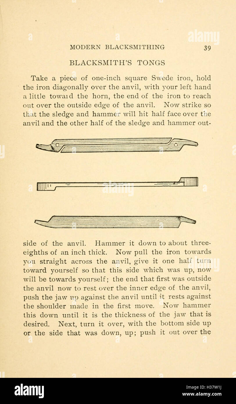 This text discusses modern techniques and tools used in blacksmithing ...
