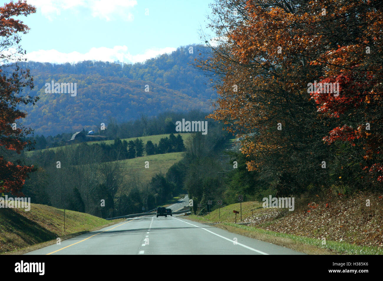 Virginia, USA. Road through Blue Ridge Mountains in fall Stock Photo ...