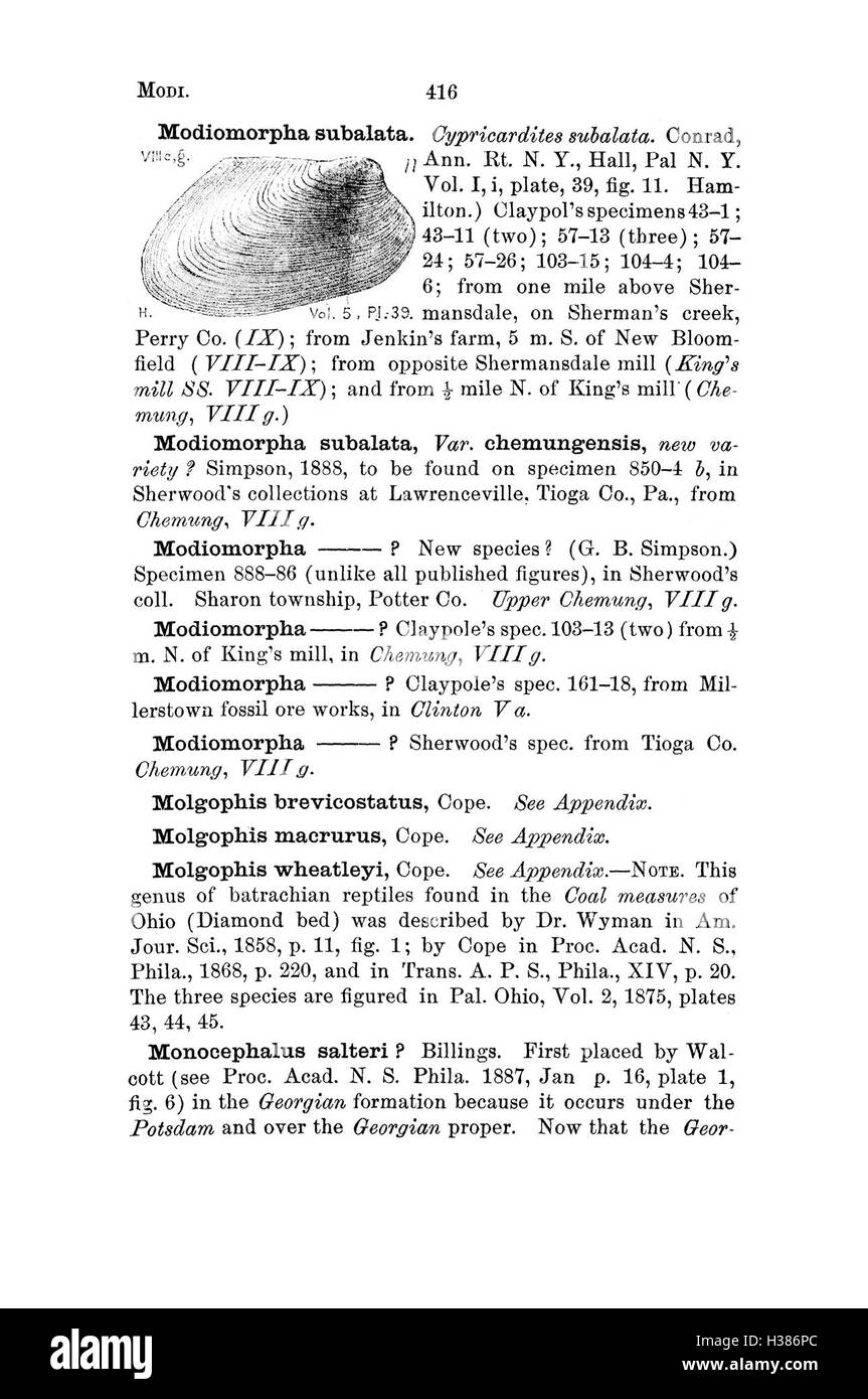 This dictionary provides detailed information on fossil species found ...