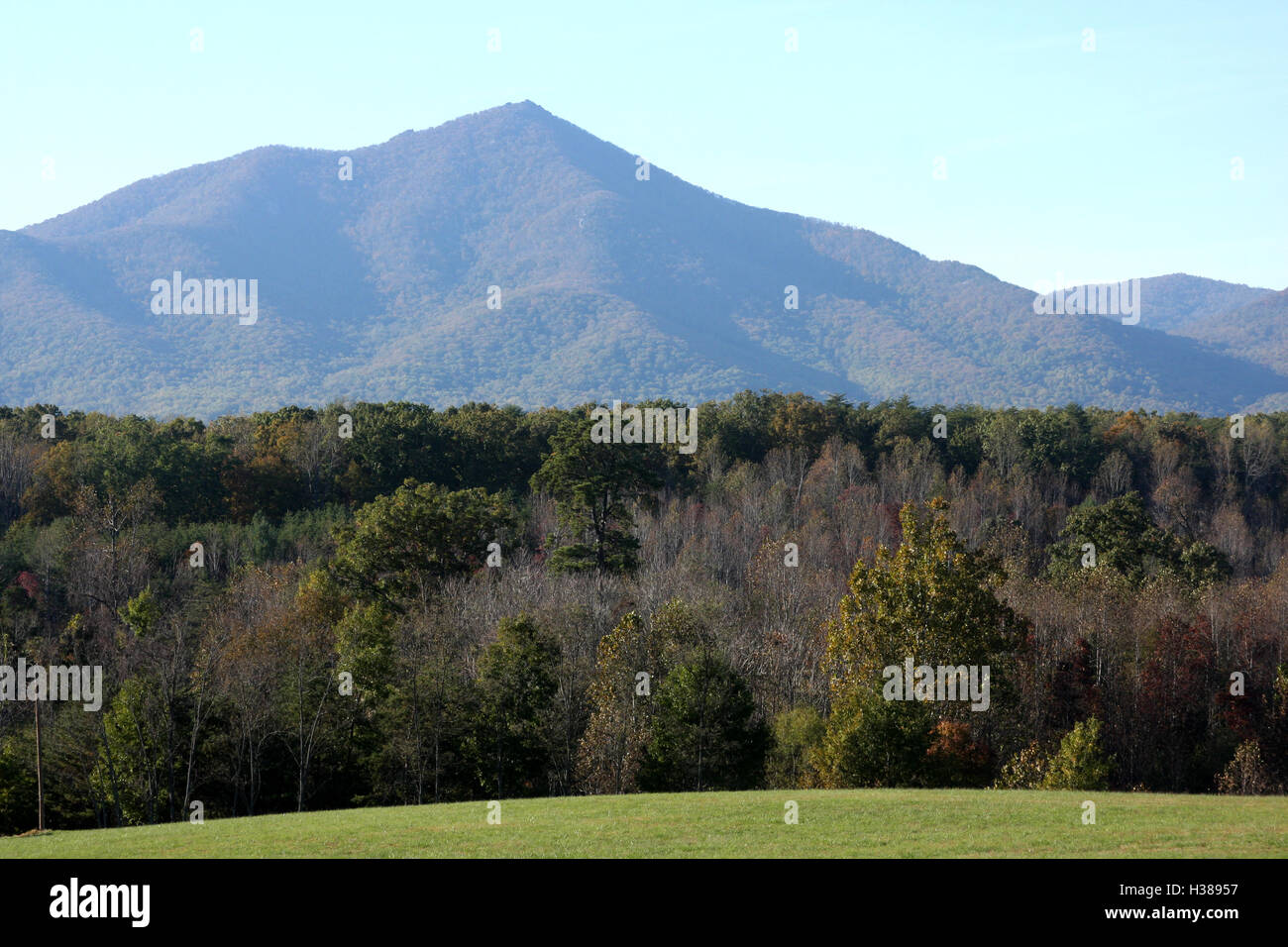 View of Sharp Top in Blue Ridge Mountains Stock Photo - Alamy