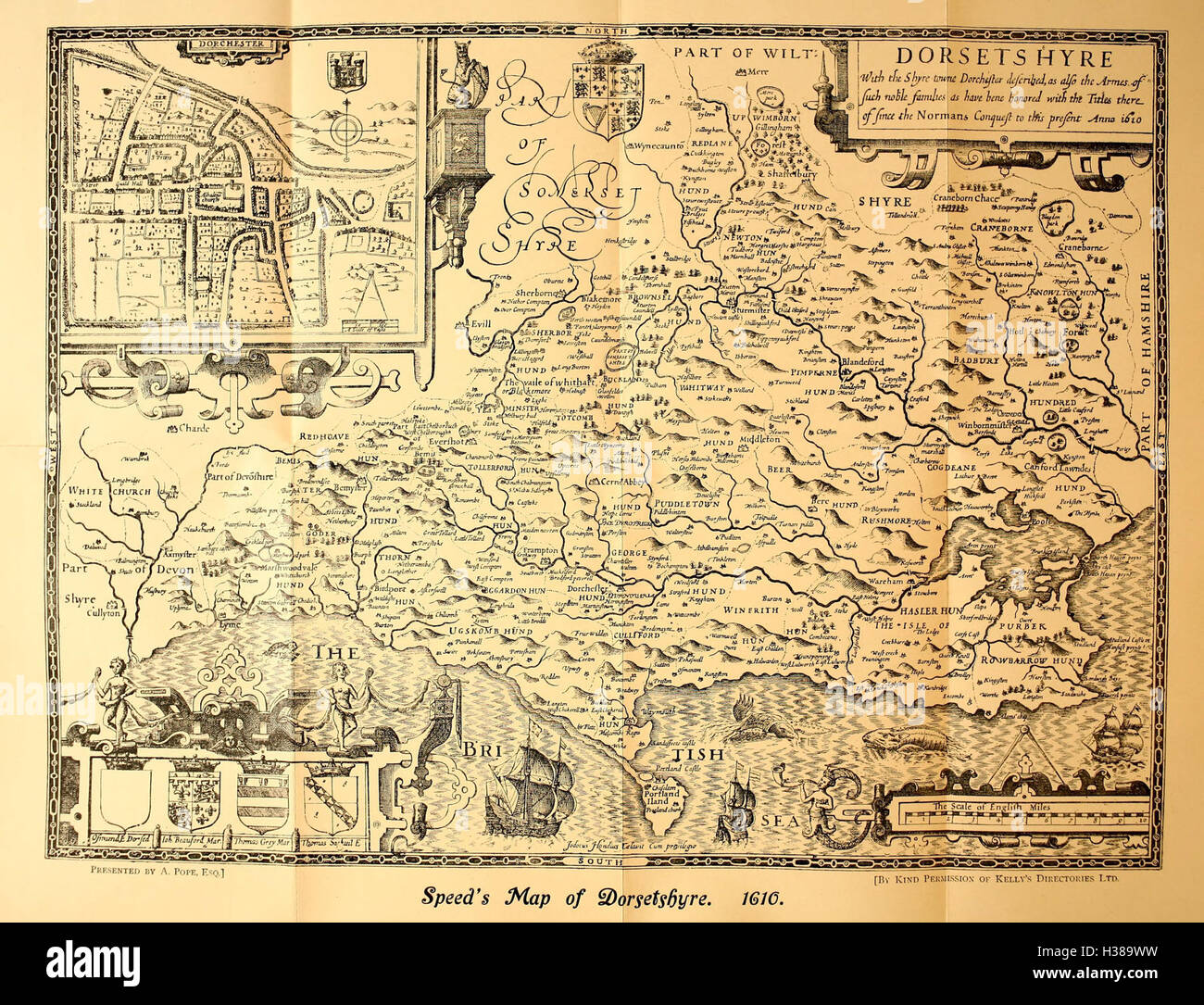 Vintage dorset map hi-res stock photography and images - Alamy
