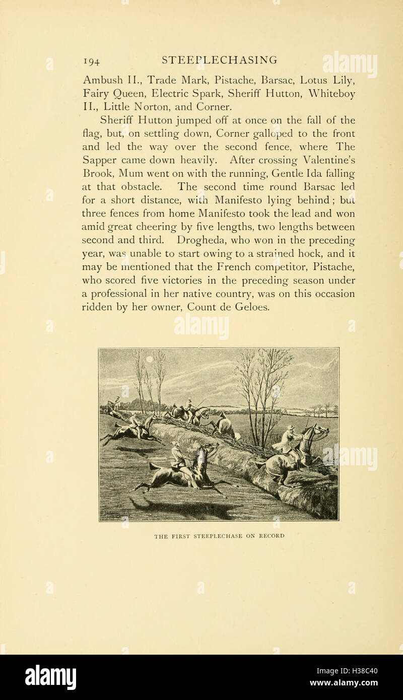 This text traces the history of steeplechase racing, detailing its ...