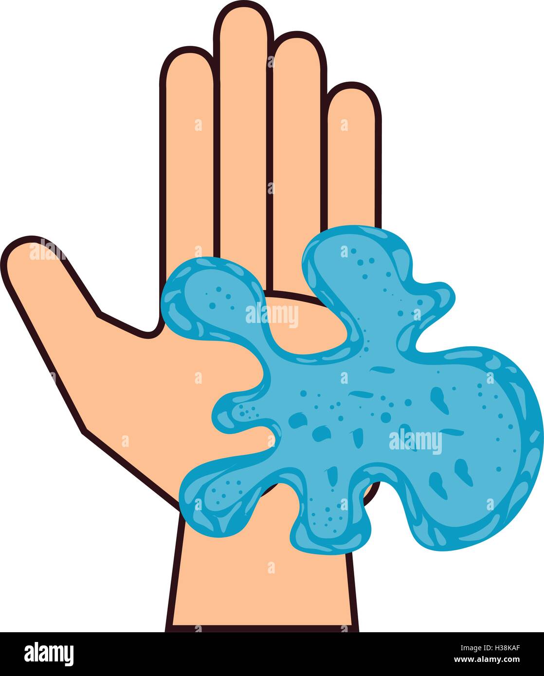 hand with bacteria germs Stock Vector Image & Art - Alamy