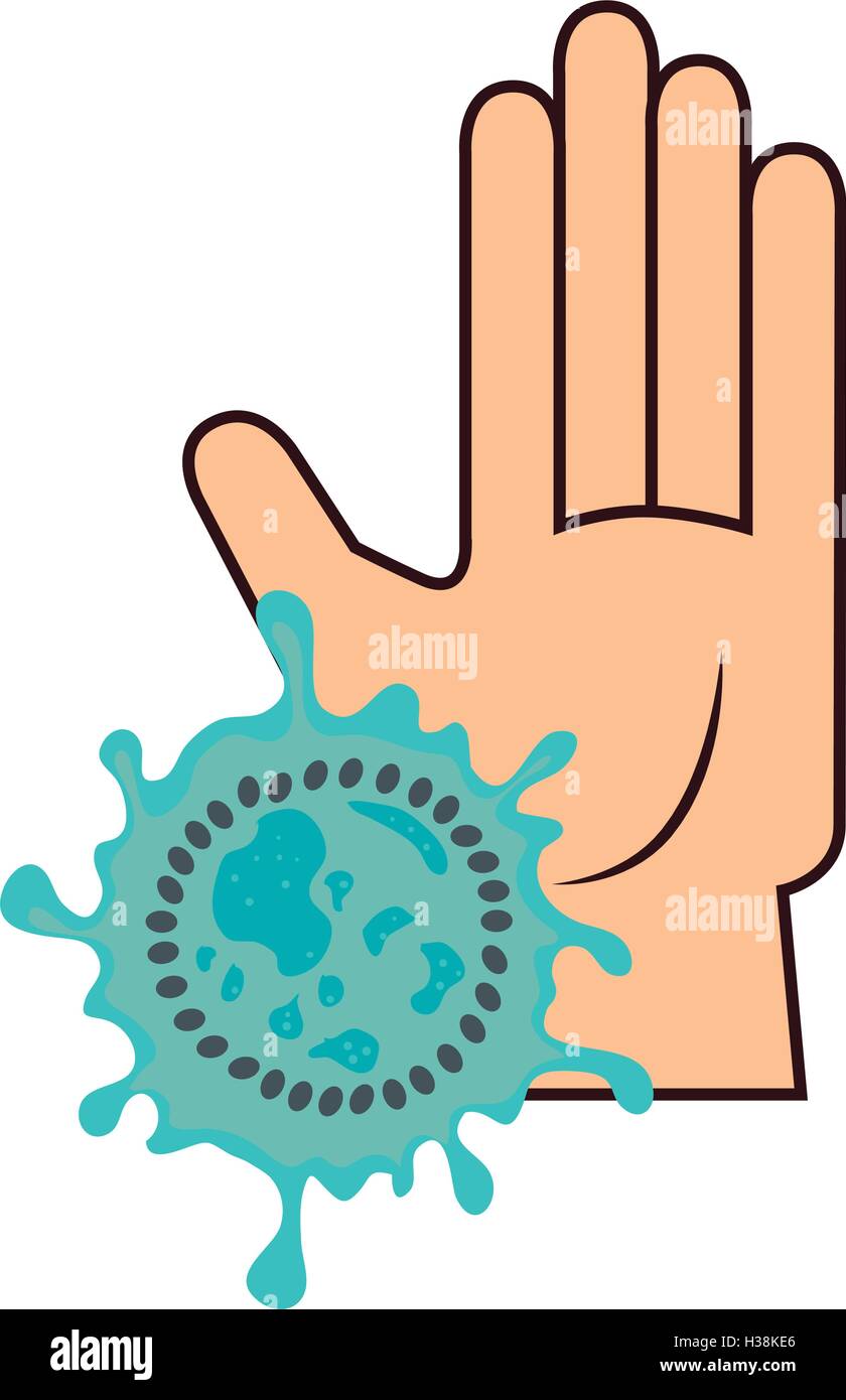 hand with bacteria germs Stock Vector Image & Art - Alamy