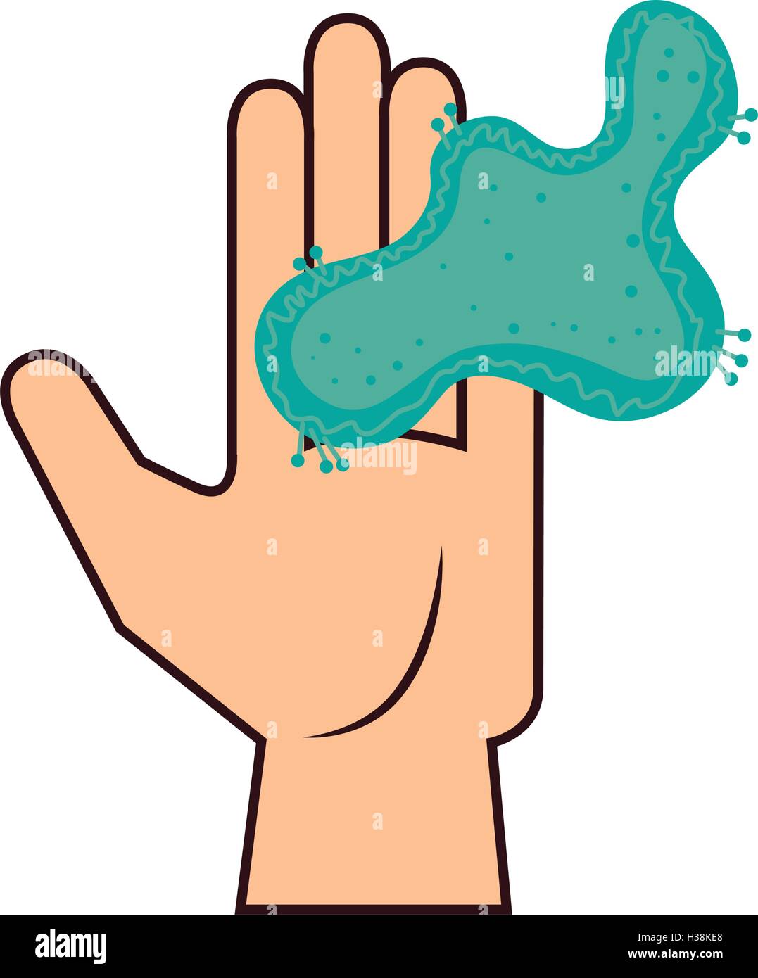hand with bacteria germs Stock Vector Image & Art - Alamy