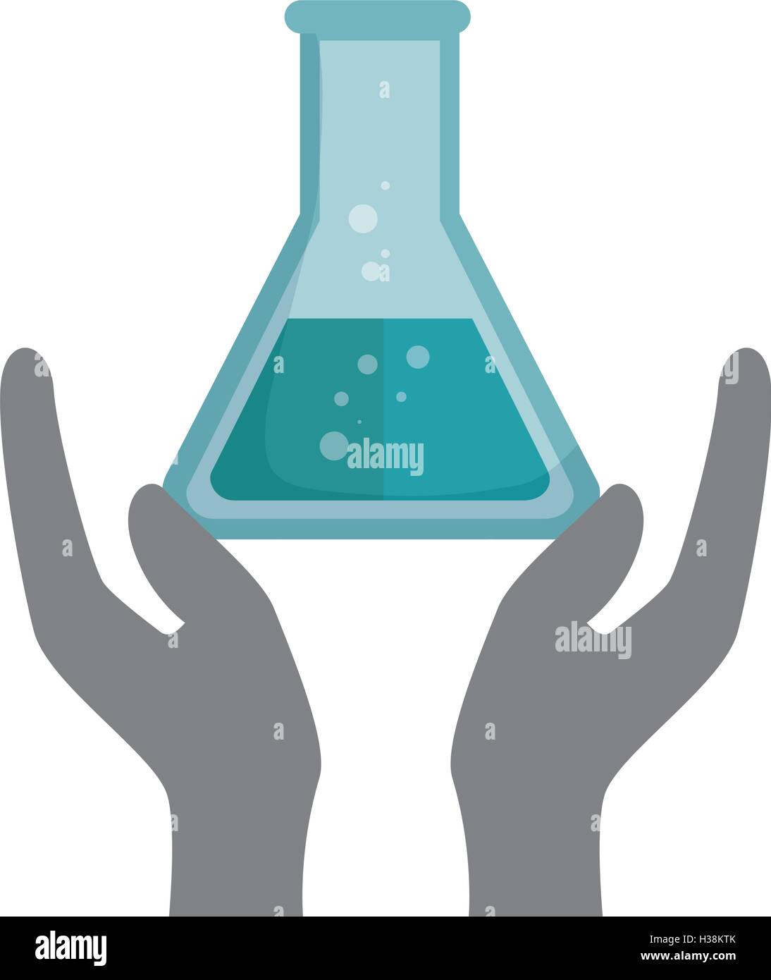 hands with chemistry bottle Stock Vector Image & Art - Alamy
