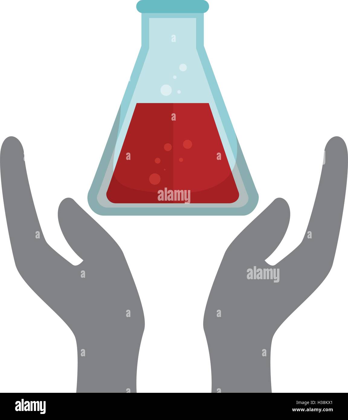 hands with chemistry bottle Stock Vector Image & Art - Alamy