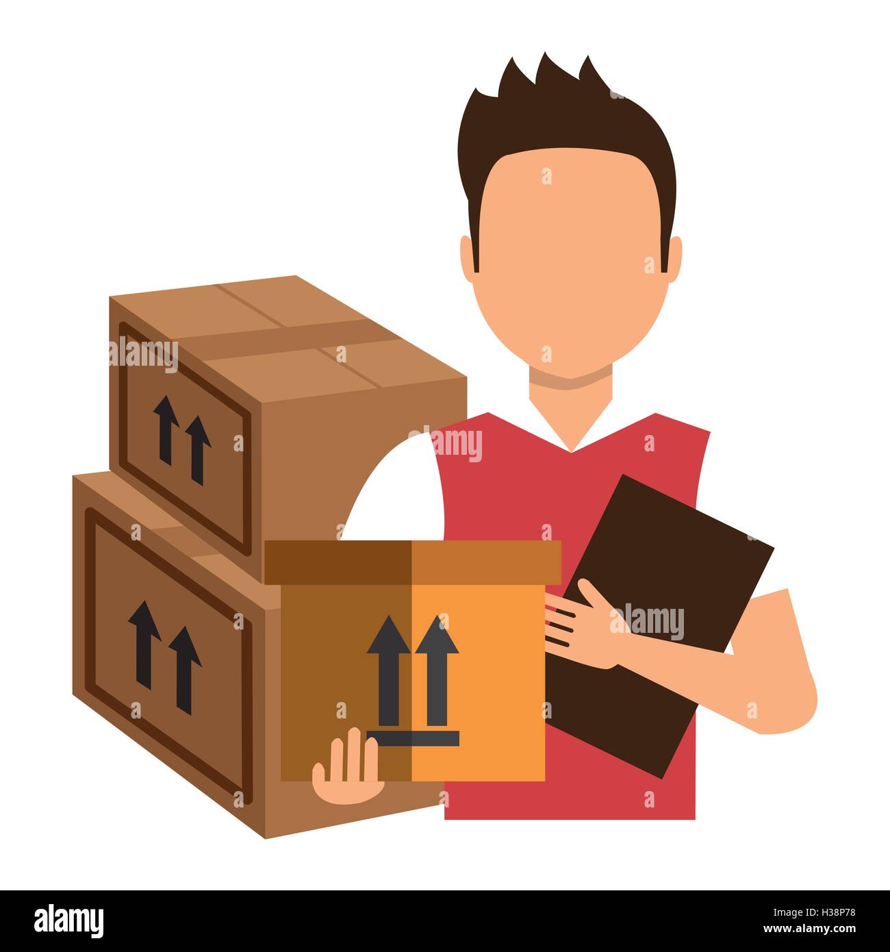 delivery man cartoon Stock Vector Image & Art - Alamy