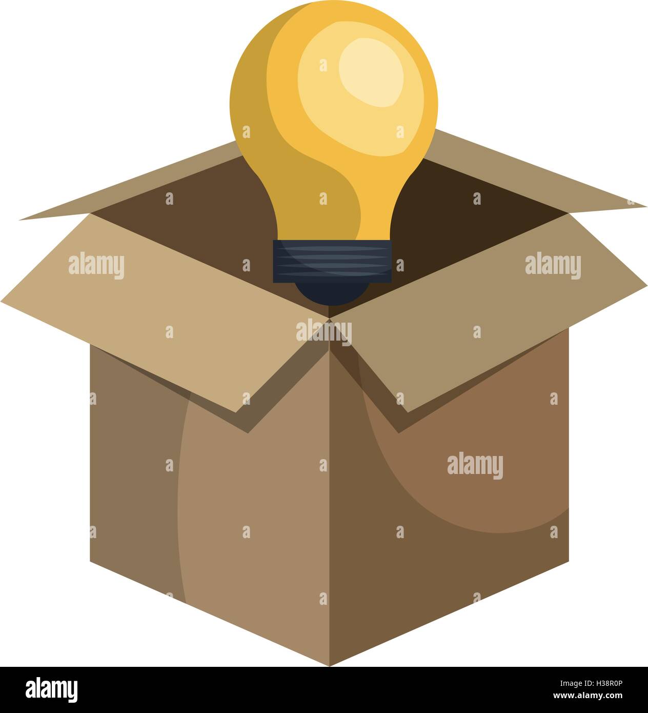 Think outside box illuminated hi-res stock photography and images - Alamy