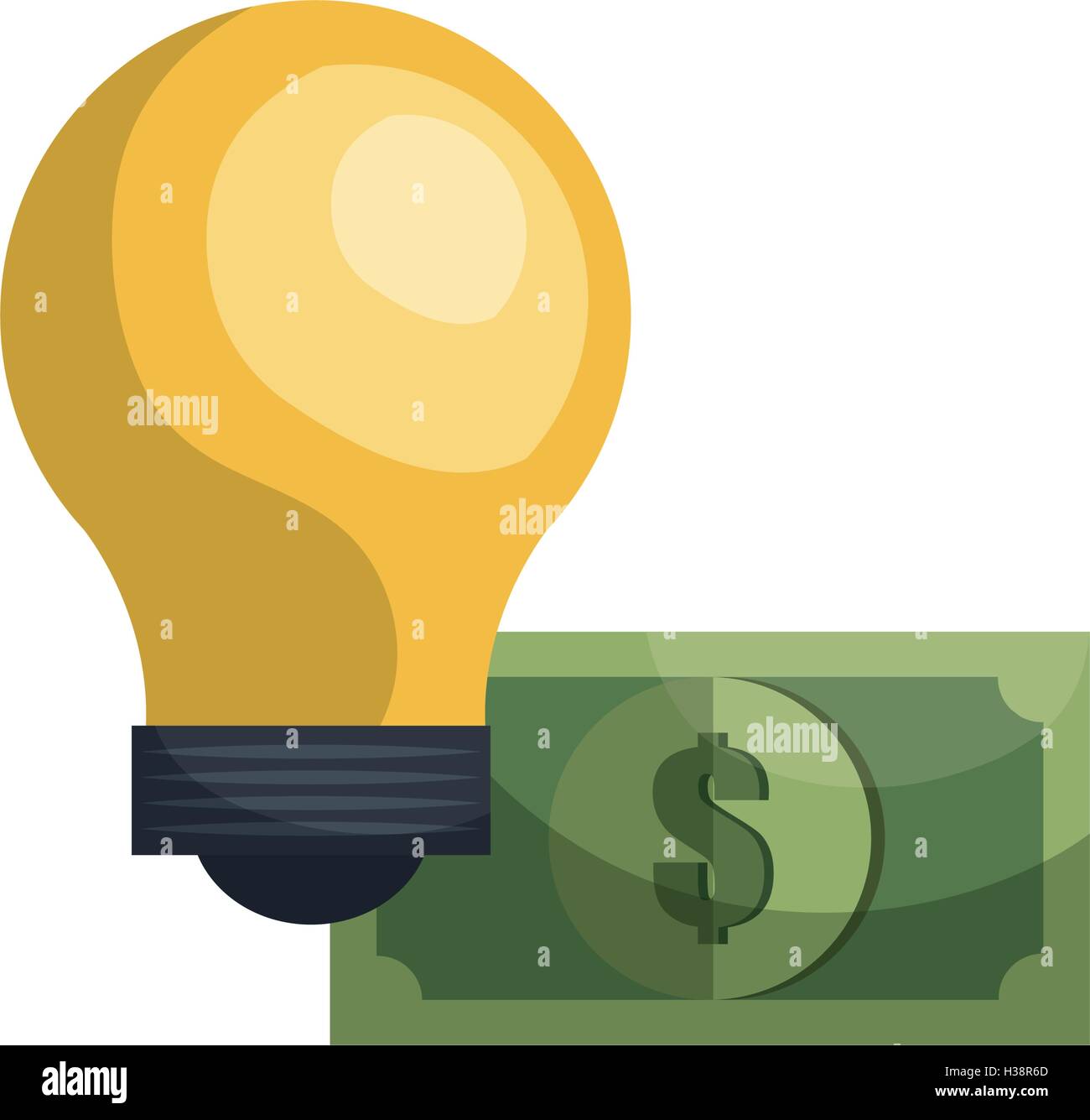 yellow bulb and money bill Stock Vector Image & Art - Alamy