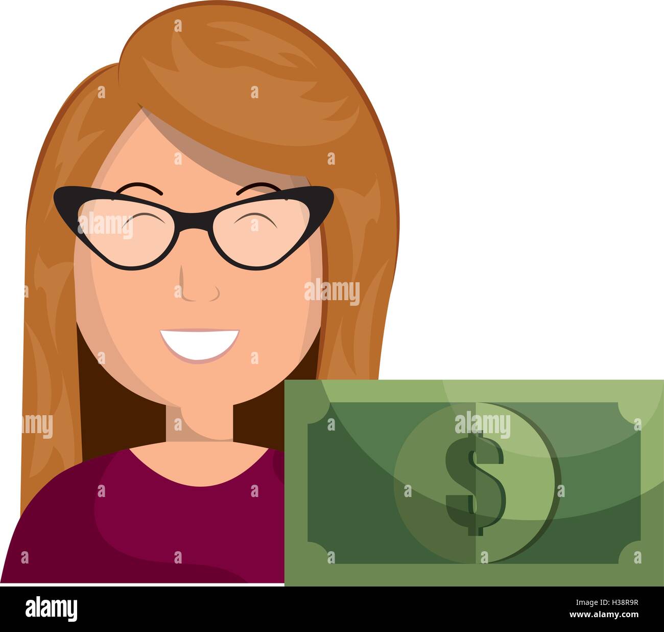 avatar woman and money bill Stock Vector Image & Art - Alamy
