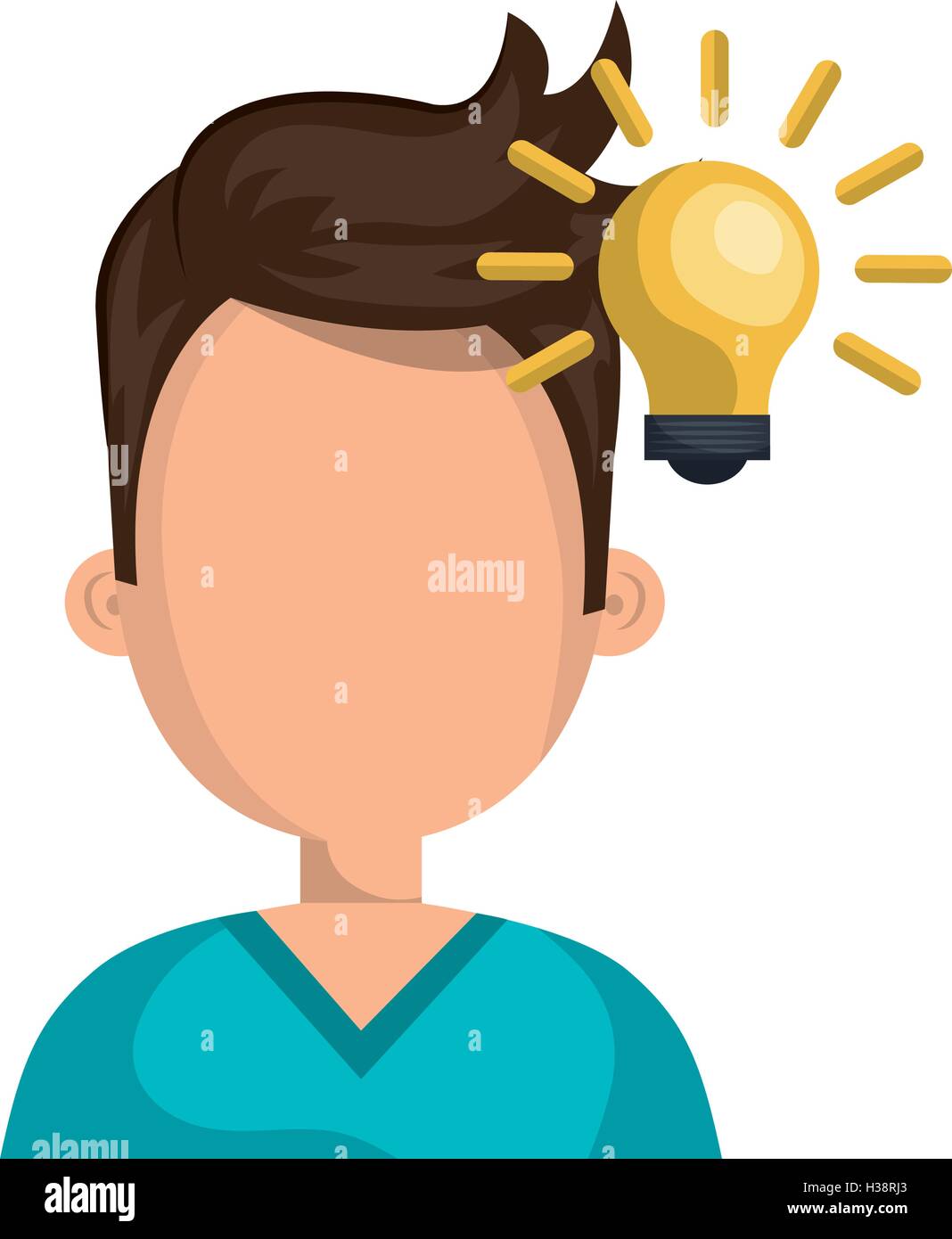 avatar man and bulb light Stock Vector Image & Art - Alamy
