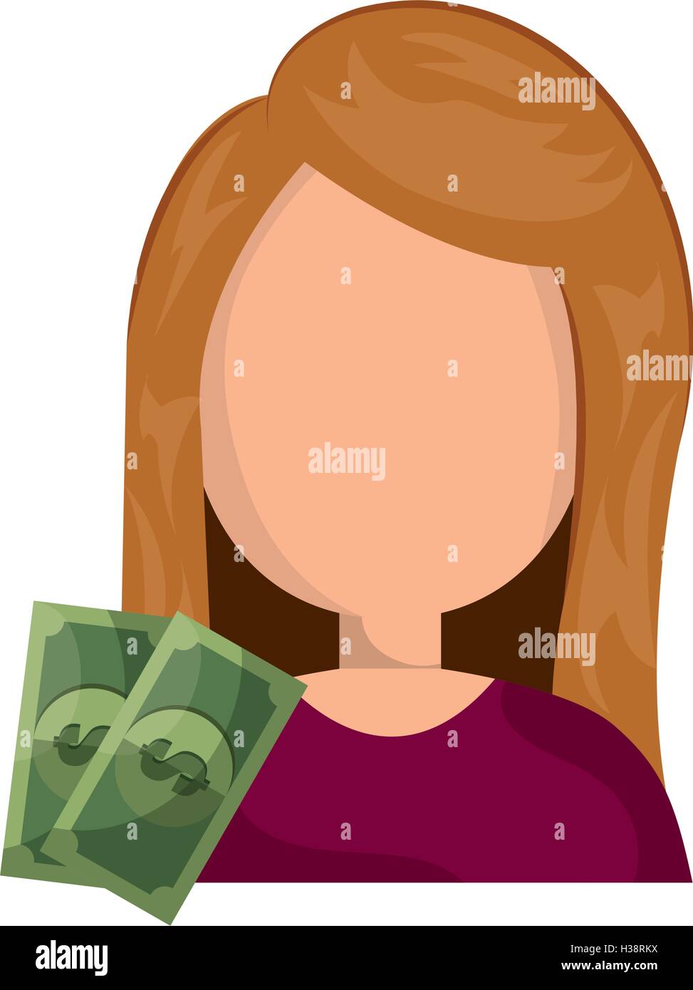 avatar woman and money bill Stock Vector Image & Art - Alamy