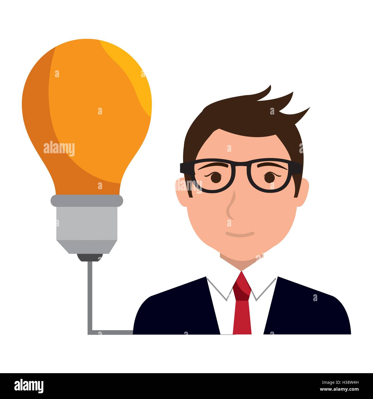 Avatar man light bulb Stock Vector Images - Alamy