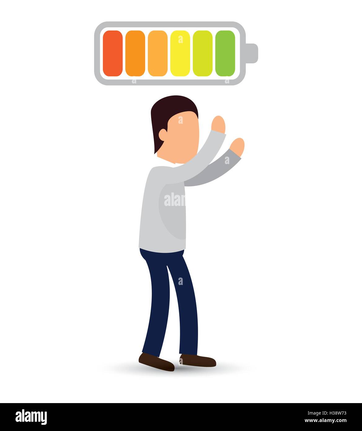 avatar man and battery power Stock Vector Image & Art - Alamy