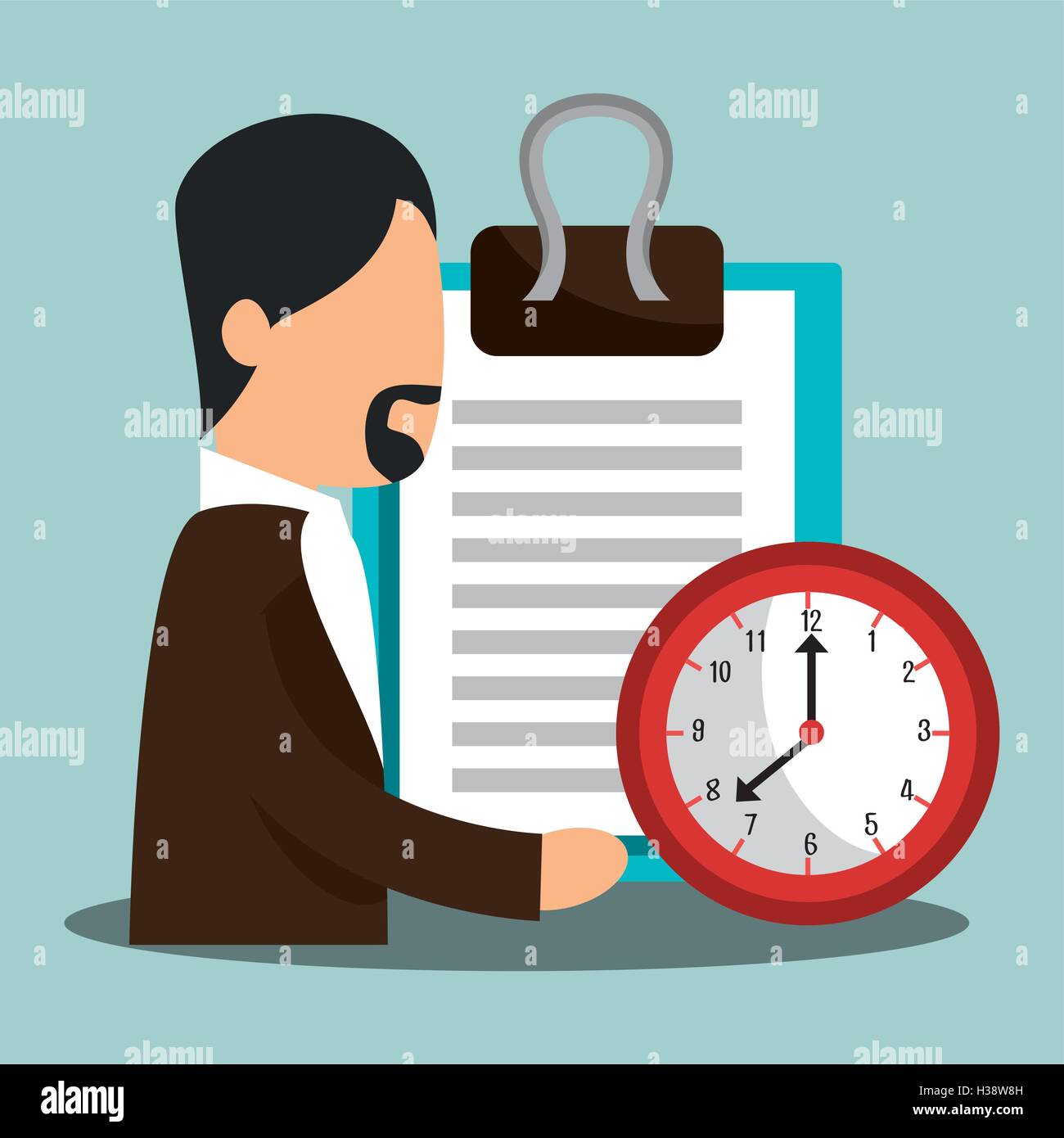 avatar man and time clock Stock Vector Image & Art - Alamy