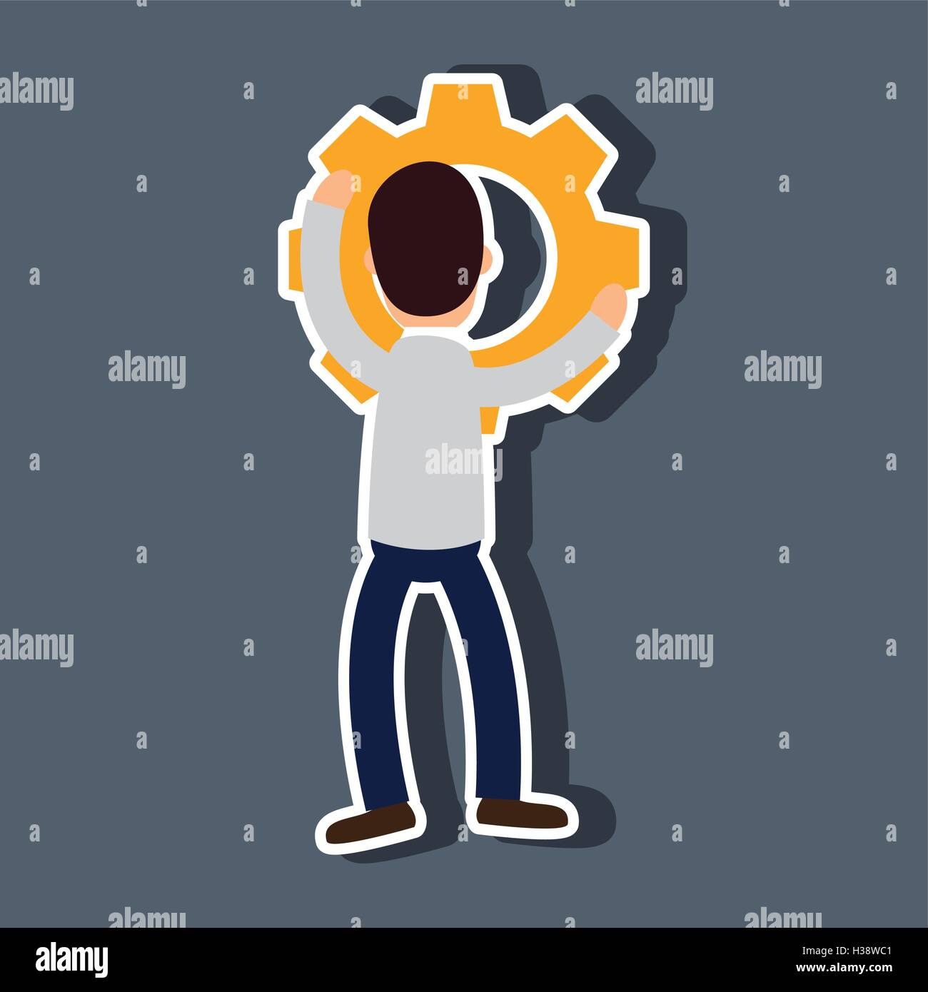 avatar man and gear wheel Stock Vector Image & Art - Alamy