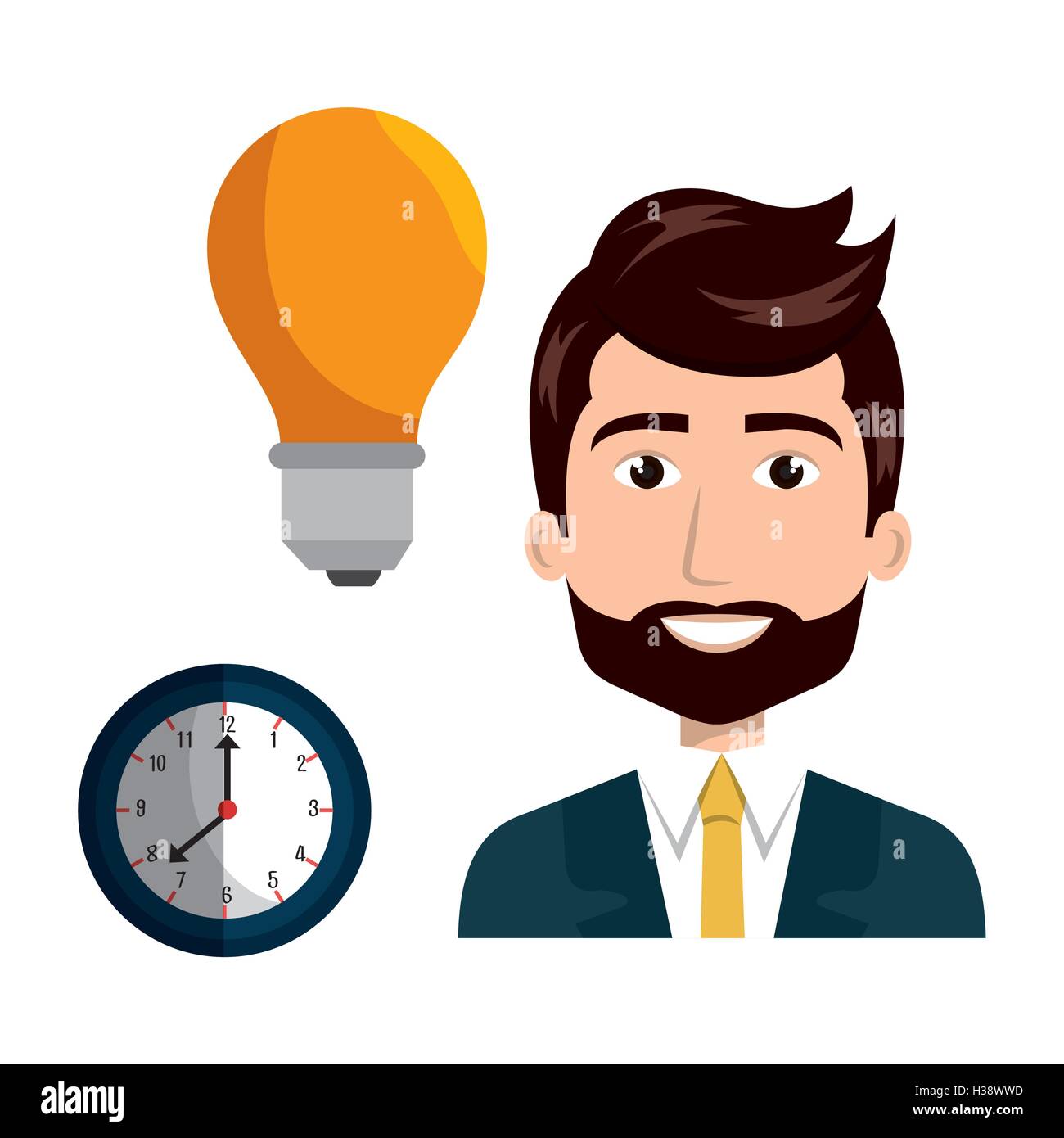 Avatar man light bulb Stock Vector Images - Alamy
