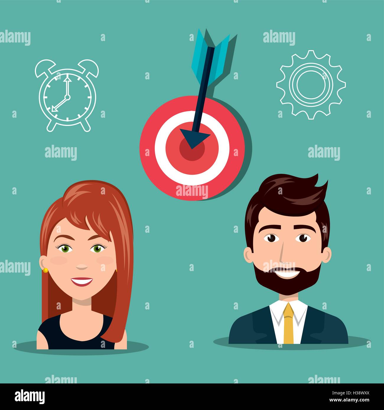 Businesspeople work together contemporary Stock Vector Images - Alamy