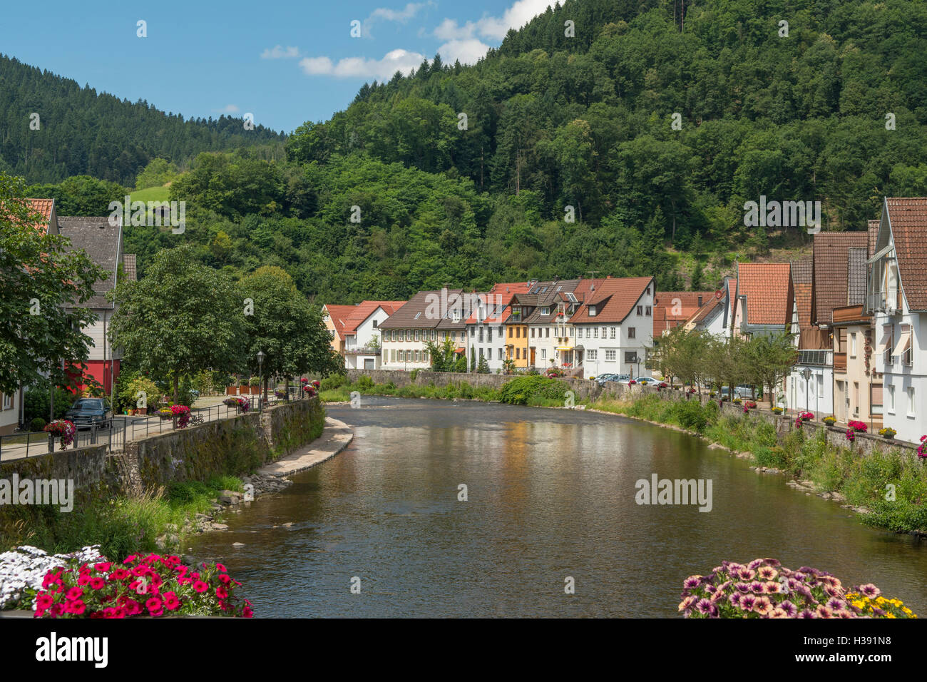 River Kinzig, Wolfach, Black Forest, Baden-Wurttemberg, Germany Stock ...