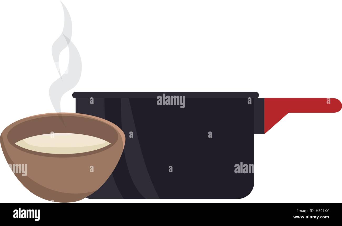 kitchen pot and hot food bowl Stock Vector Image & Art - Alamy