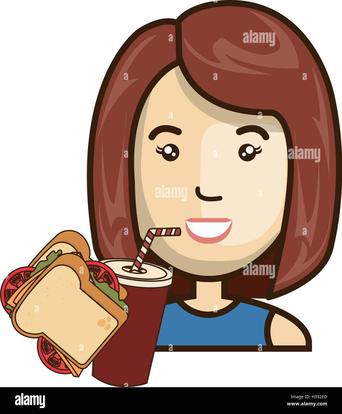 Avatar woman fast food hi-res stock photography and images - Alamy