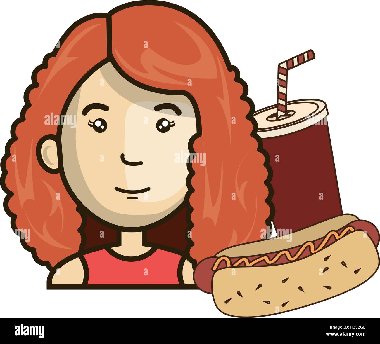 Avatar woman fast food Stock Vector Images - Alamy